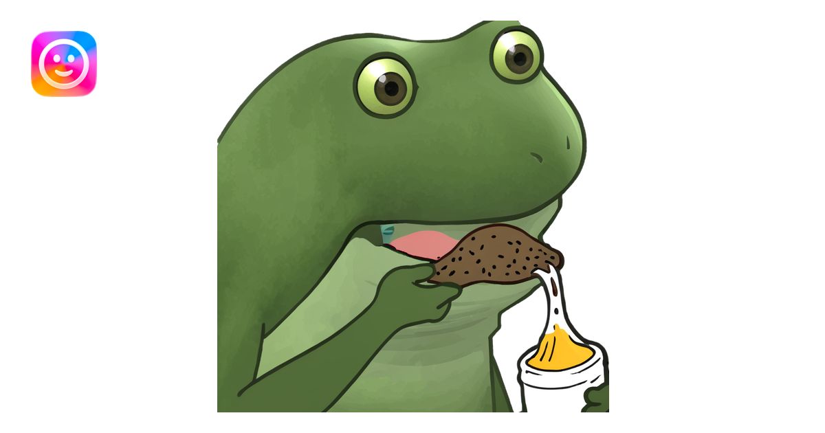 Frog eating poop meme | AI Emoji Generator