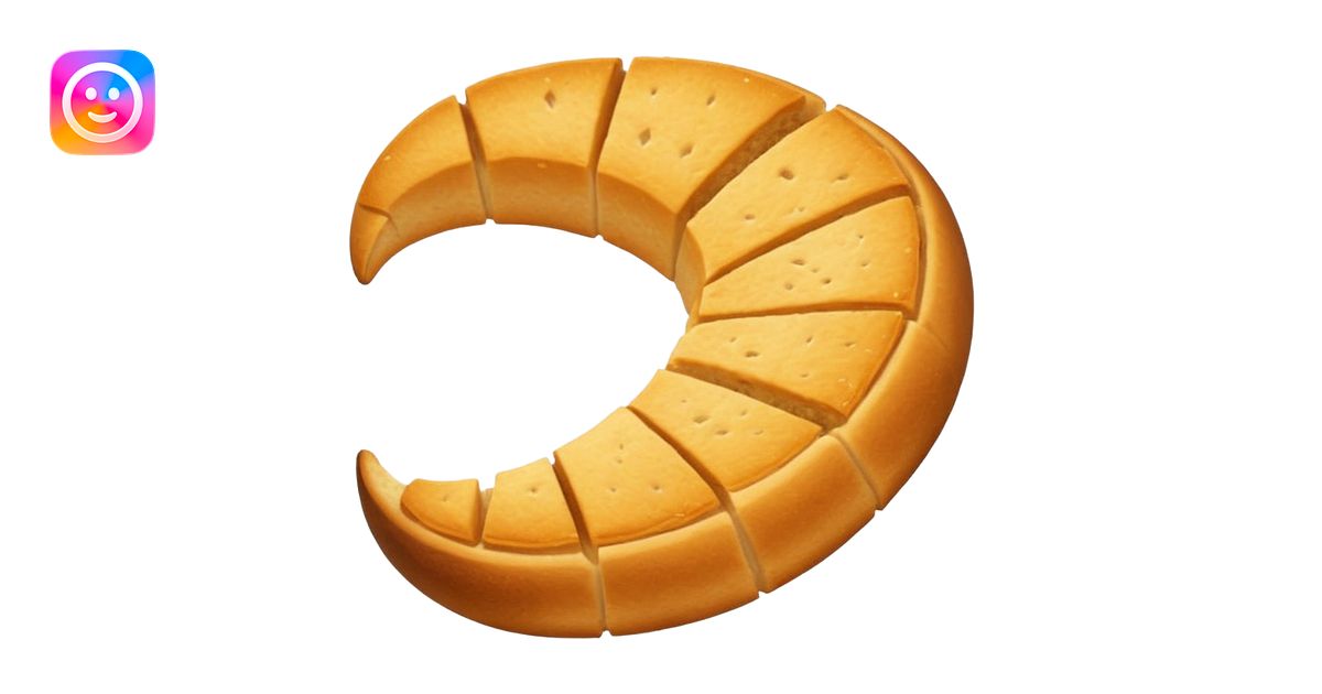 elongated crescent-shaped crescent moon crouton without a face emoji ...