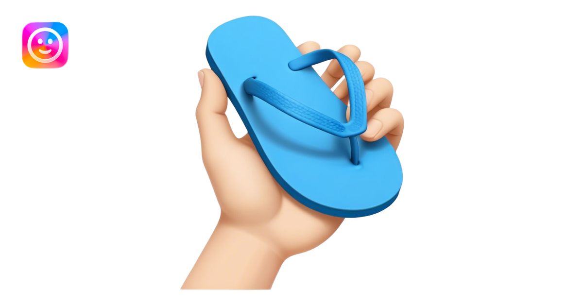 Hand holding a flip flop emoji | AI Emoji Generator