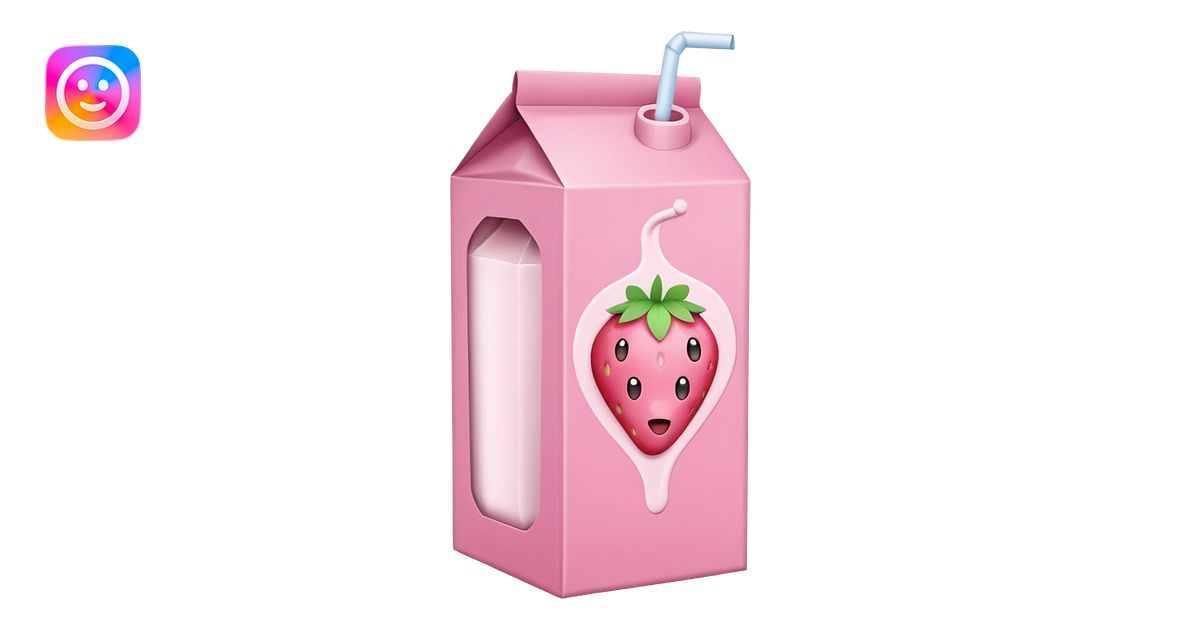 Strawberry milk carton emoji | AI Emoji Generator
