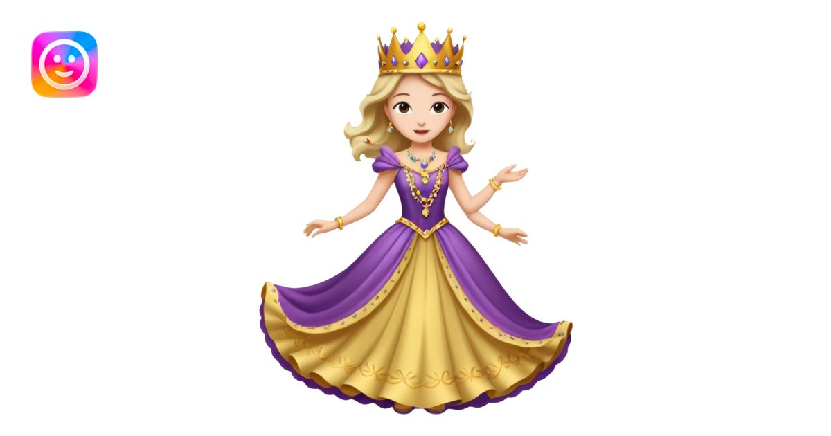 Fancy lady dancing with a crown emoji | AI Emoji Generator