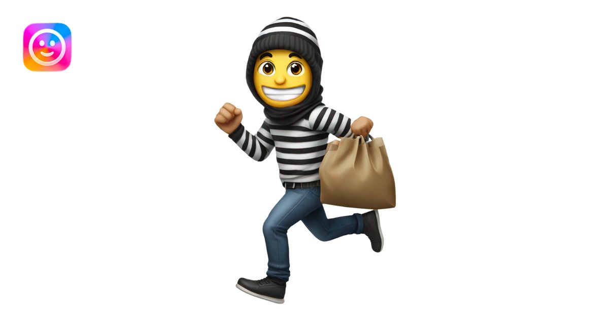 A robber looking left running with a bag full of money with money ...