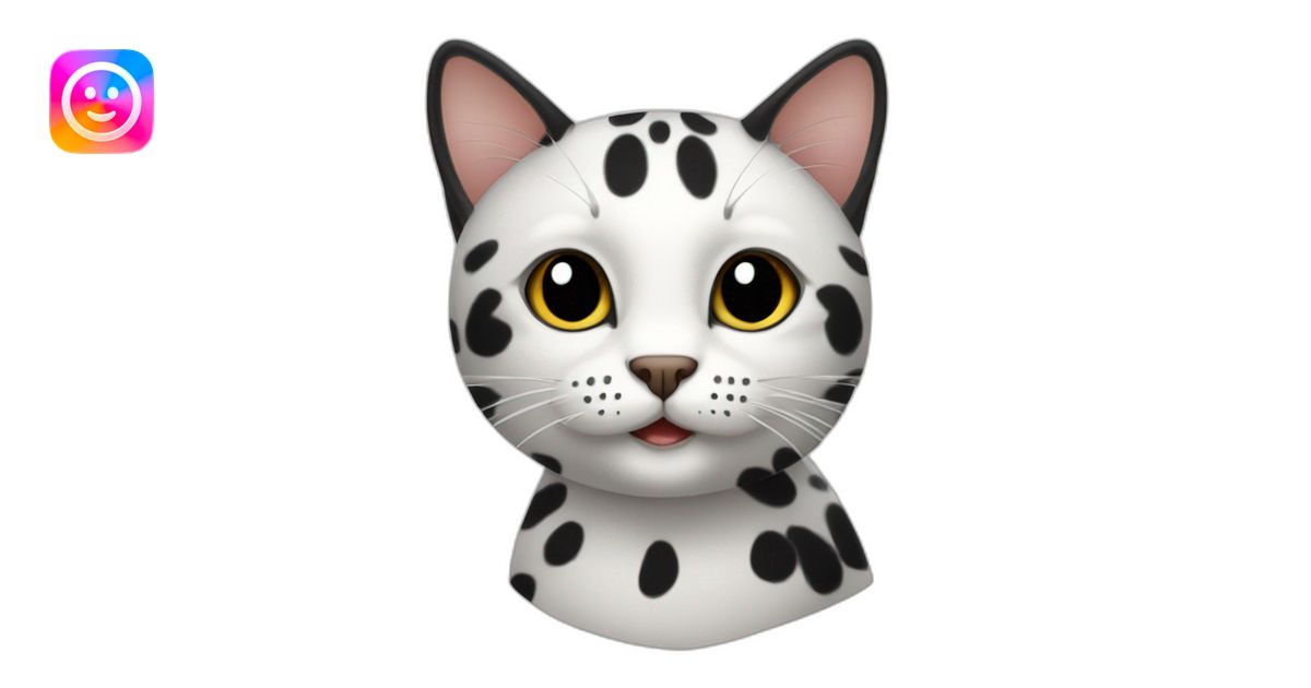 white black spotted cat emoji | AI Emoji Generator