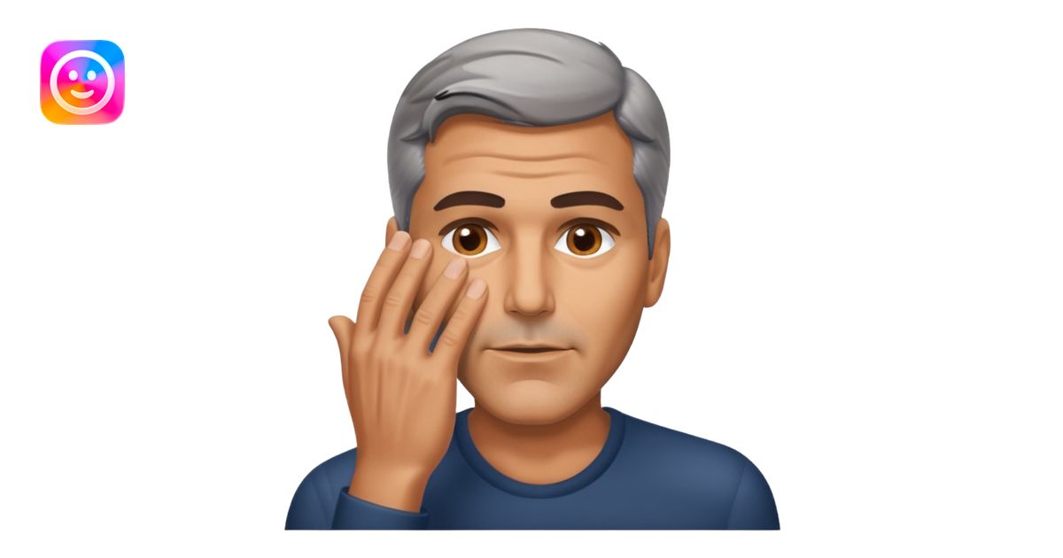 George clooney hand over his face emoji | AI Emoji Generator