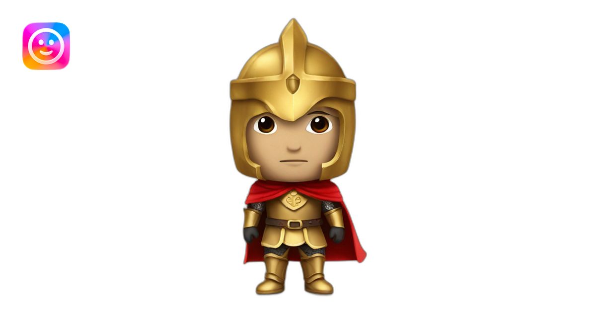 golden knight with red cape emoji | AI Emoji Generator