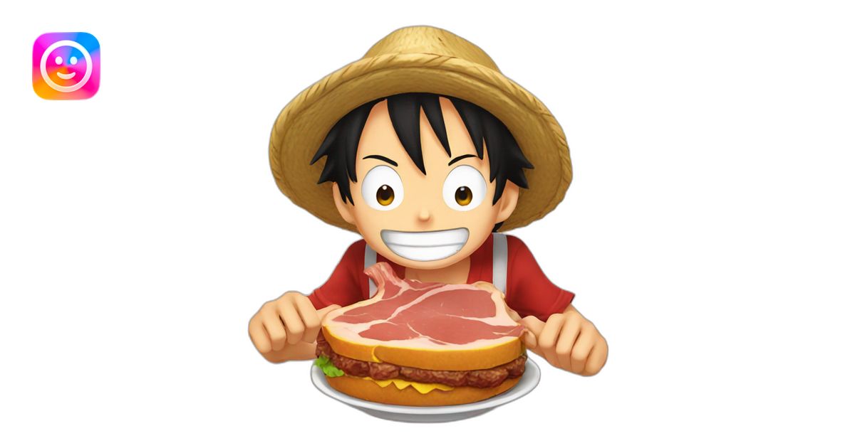 luffy eat a meat emoji | AI Emoji Generator