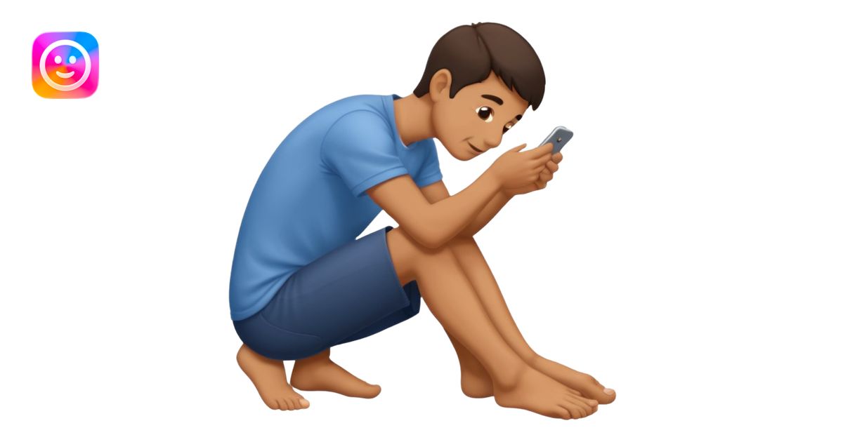 Man Sniffing his feet emoji | AI Emoji Generator
