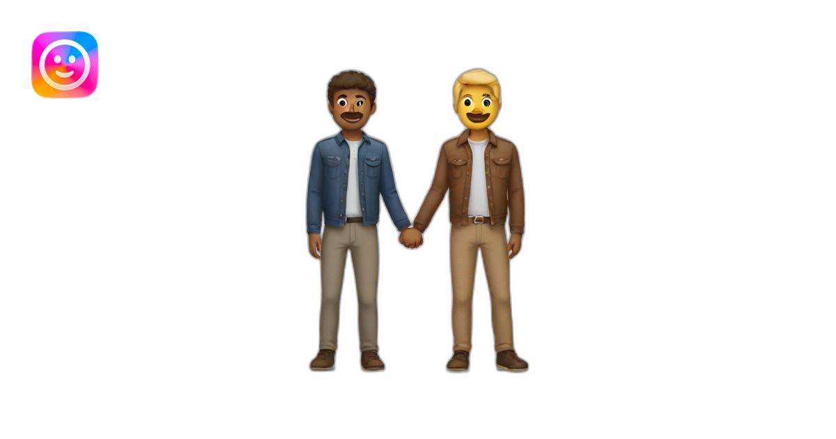 two men holding hands emoji | AI Emoji Generator