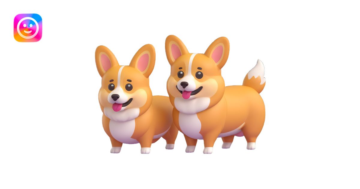Remove only the small corgi with the flower, leaving the two adult ...