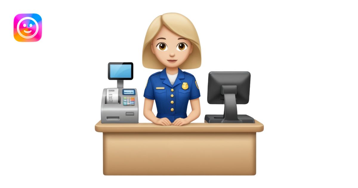 cashier behind the register full body emoji | AI Emoji Generator