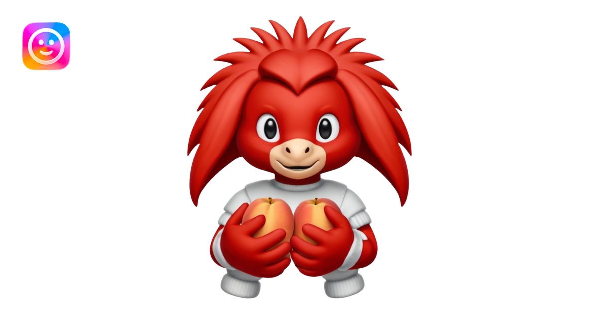 knuckles a red animal with peach arms and white mittens that have no ...
