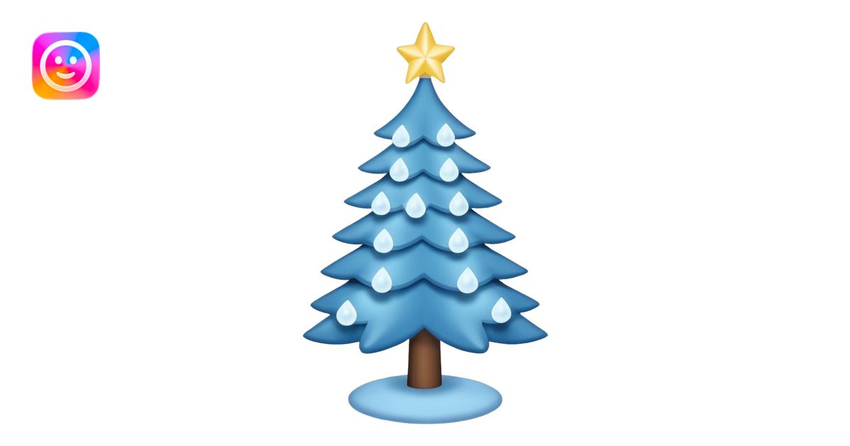 light blue Christmas tree with lights emoji | AI Emoji Generator