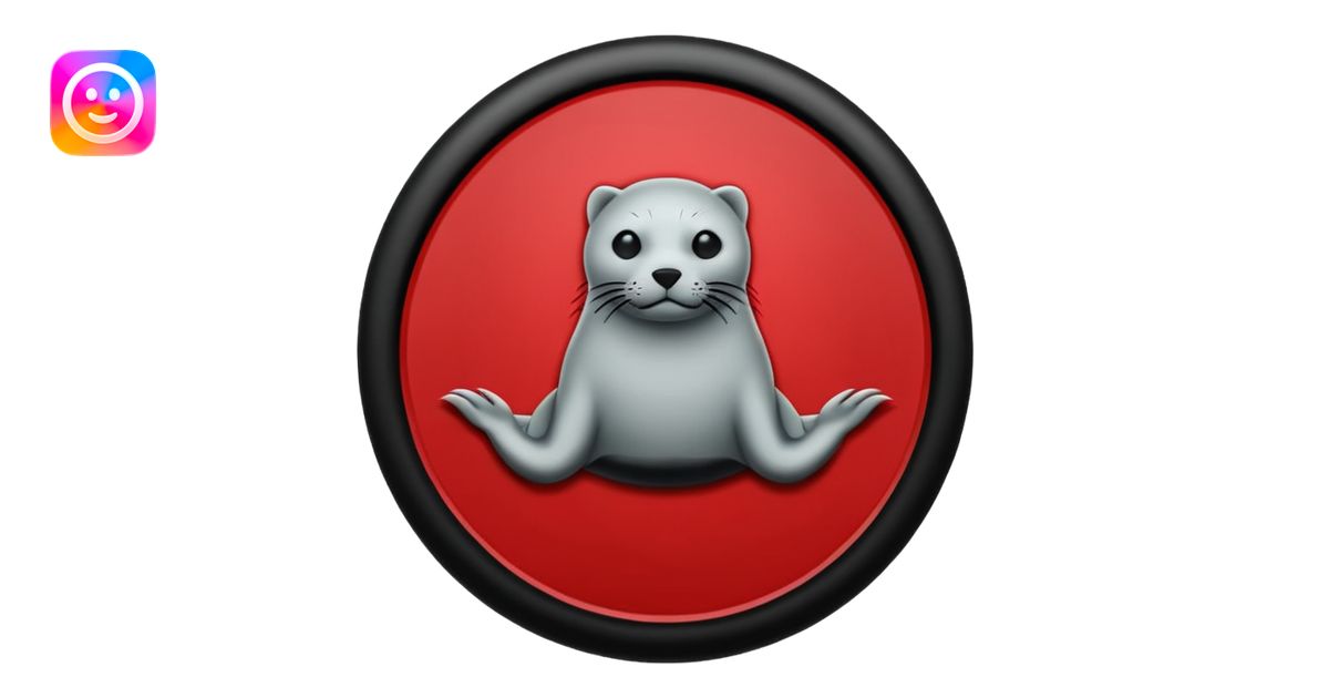 iOS sticker, summoning seal, black circle, red symbol, minimal emoji ...