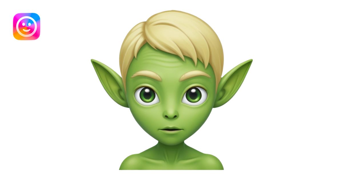 GREEN ALIEN WITH BLONDE HAIR emoji | AI Emoji Generator