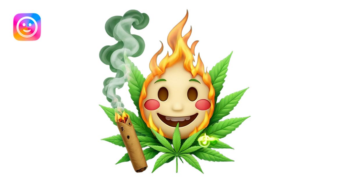 a marijuana joint with a happy face emoji | AI Emoji Generator