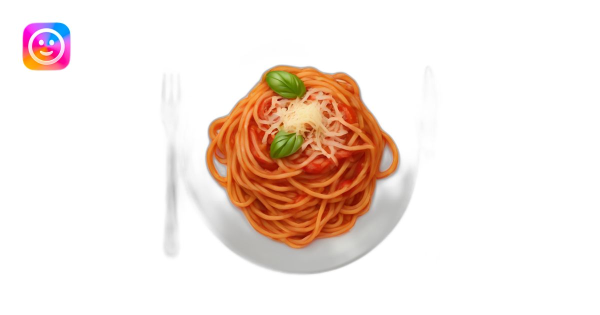 tomato sauce spaghetti in a plate emoji | AI Emoji Generator