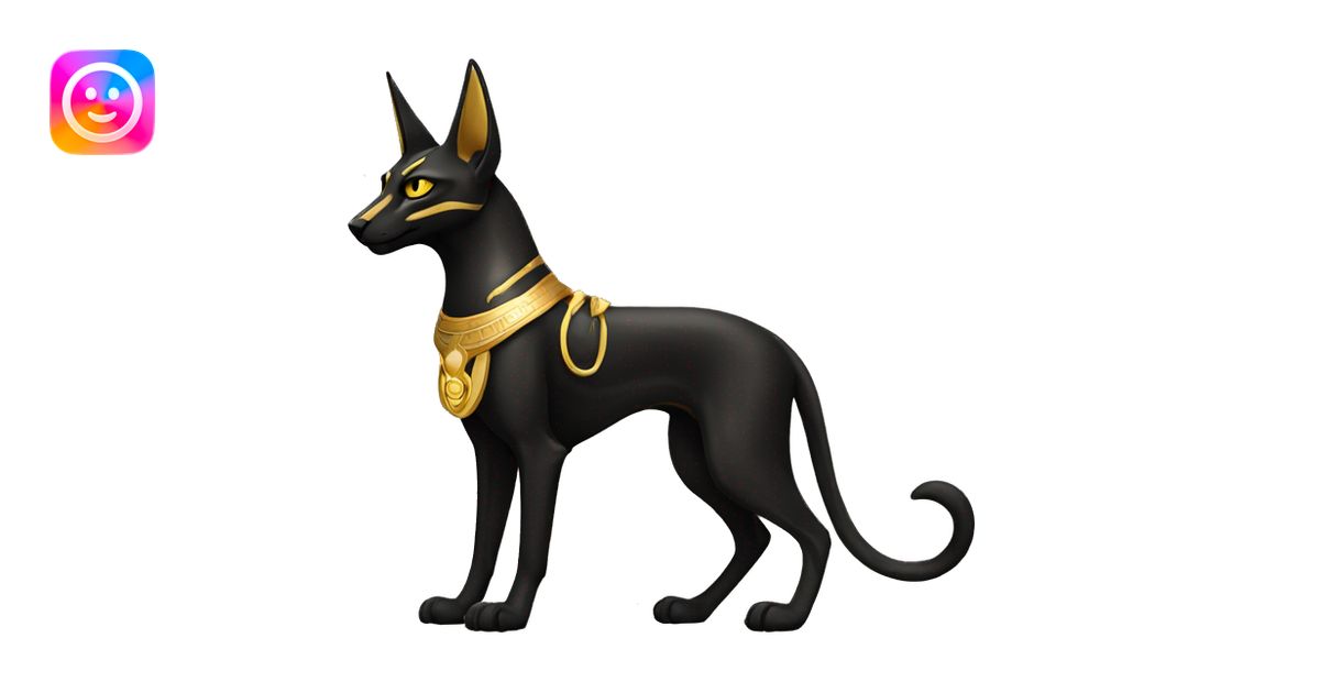 Black Egyptian Anubis-Cat. Golden Anubis-Rings and yellow markings ...