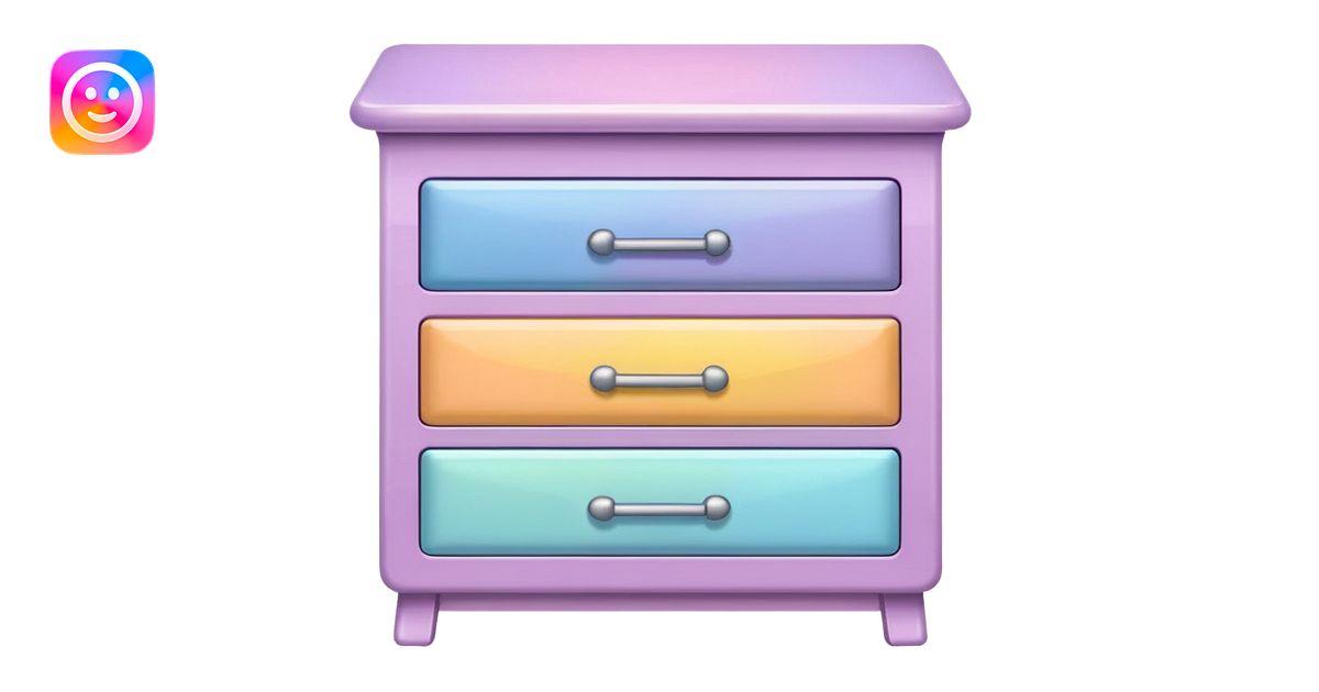 Colorful shiny Pastel commode drawer emoji | AI Emoji Generator