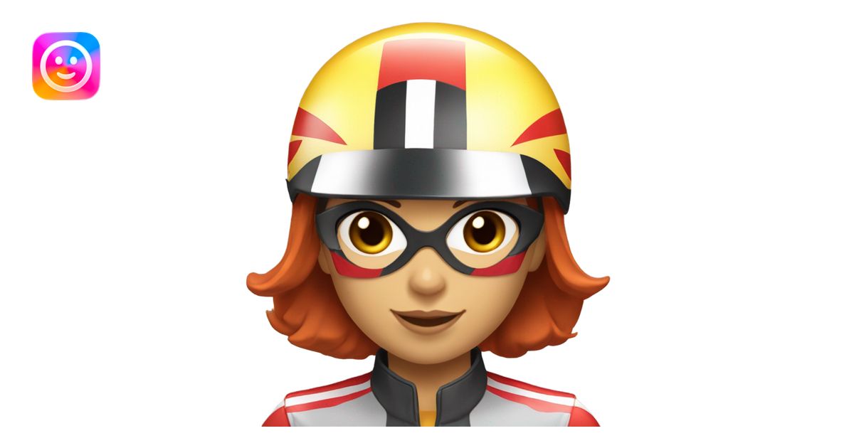 Speed racer as a girl emoji | AI Emoji Generator