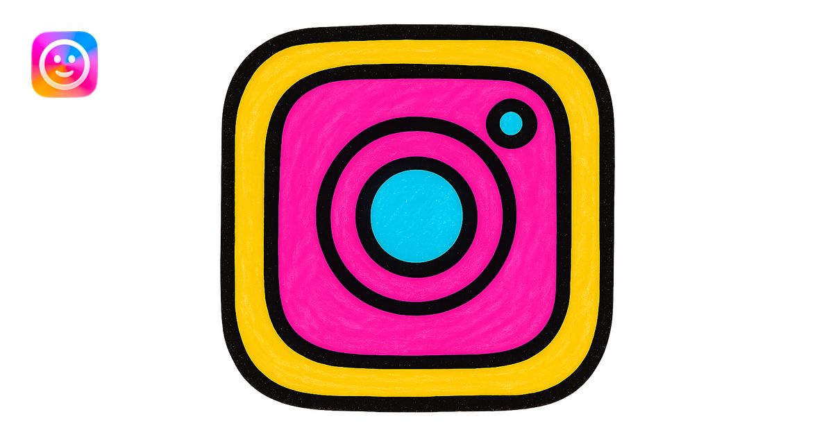 Instagram logo, modern, flat, vibrant colors icon | AI Emoji Generator