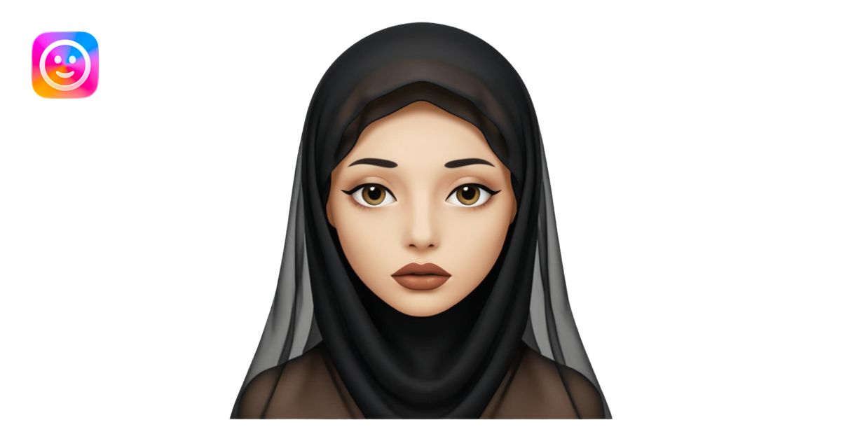 Face hidden under sheer black veil, lips and eyes barely visible emoji ...