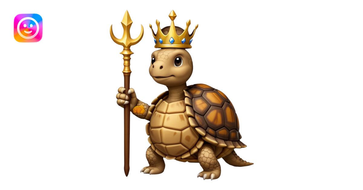 royal staff tortiose with scepter in left hand emoji | AI Emoji Generator