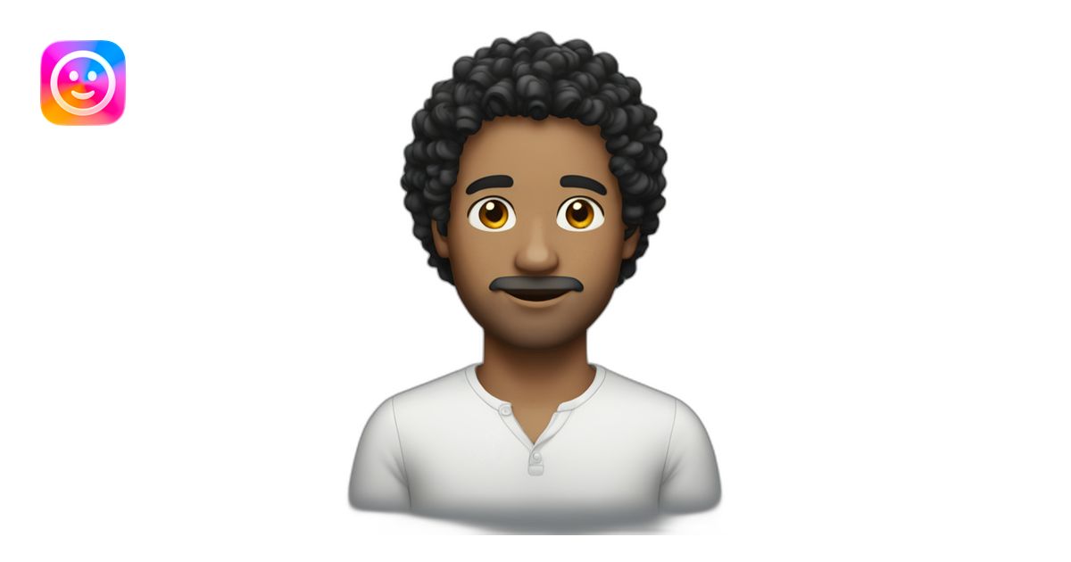 man-black-curly-hair-middle-parting emoji | AI Emoji Generator
