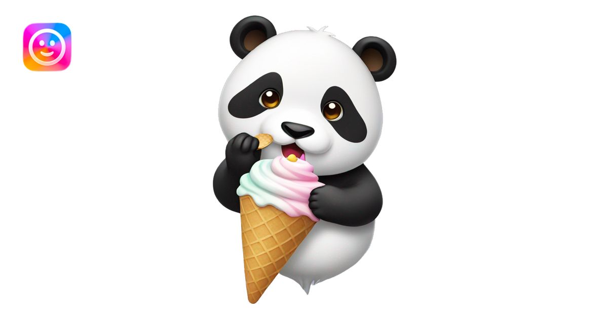 Panda eating ice cream emoji | AI Emoji Generator