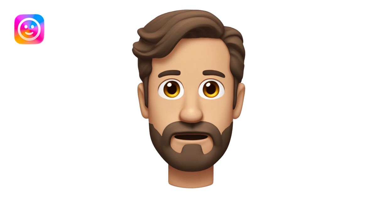 Ted lasso head frown brown hair beard emoji | AI Emoji Generator