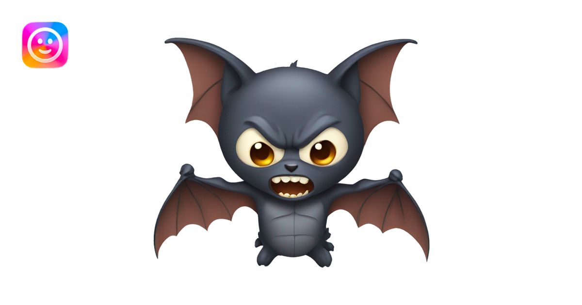 fighting angry bat with wings thin emoji | AI Emoji Generator