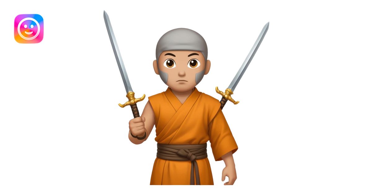 Monk with two swords in two hands emoji | AI Emoji Generator