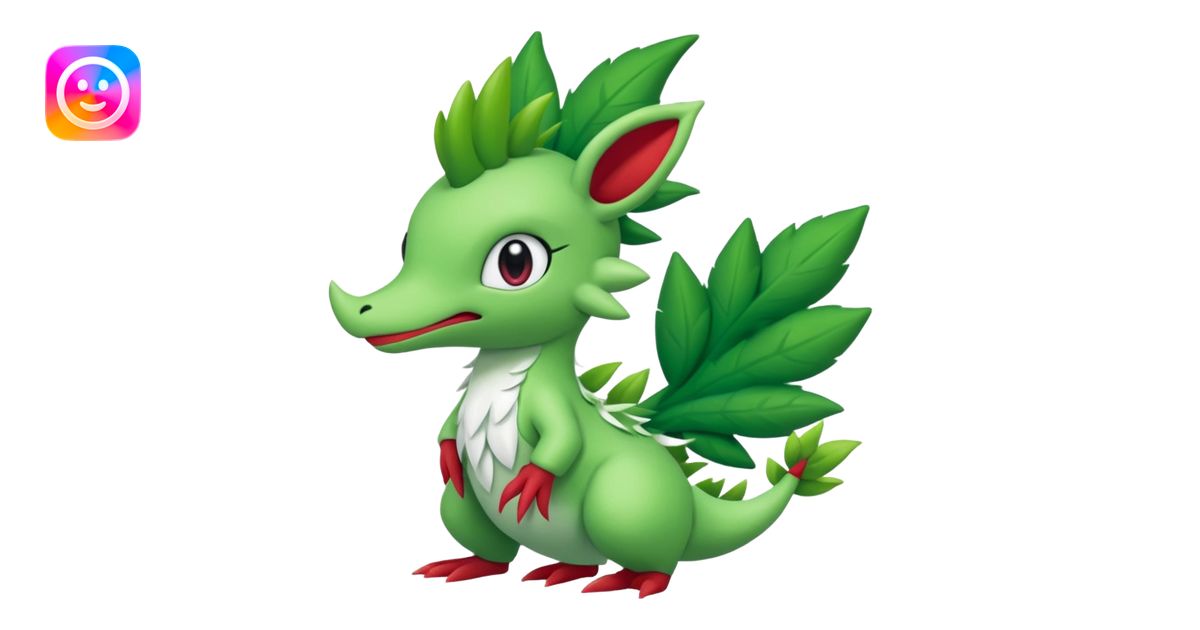 Fey Toony Sprigatito-Grovyle-Shaymin-fusion-hybrid emoji | AI Emoji ...