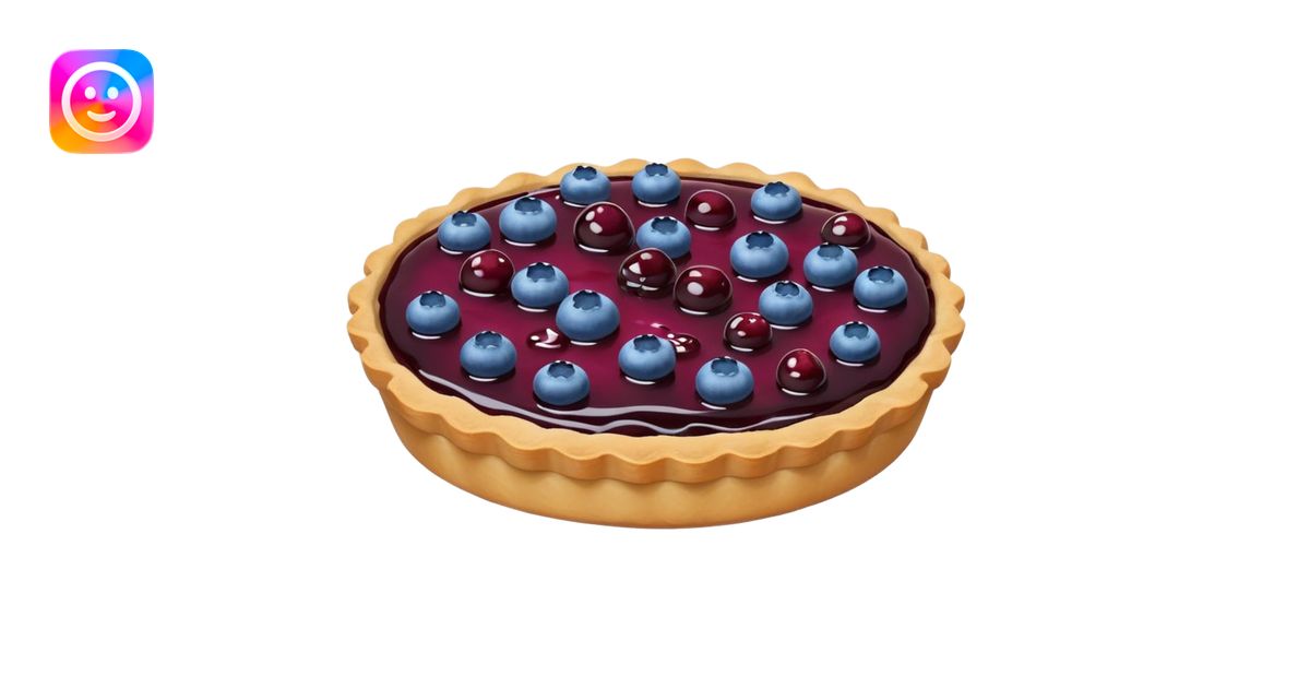 Make an emoji of a blueberry tart (small) that's broken off a bit so ...