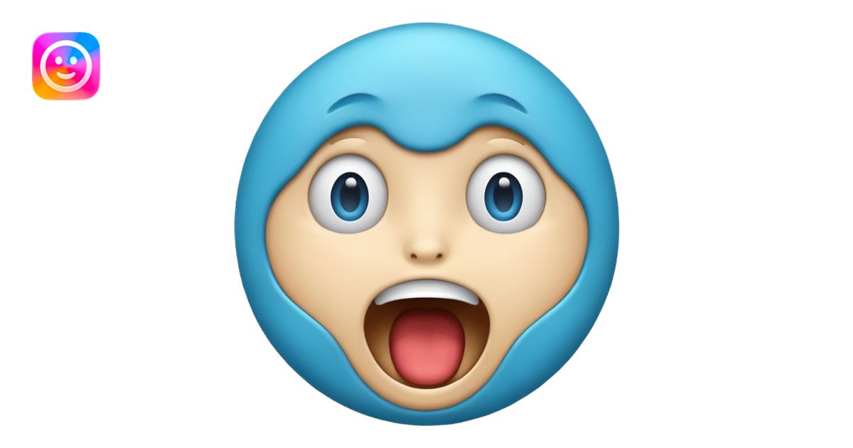 blue surprised emoji emoji | AI Emoji Generator