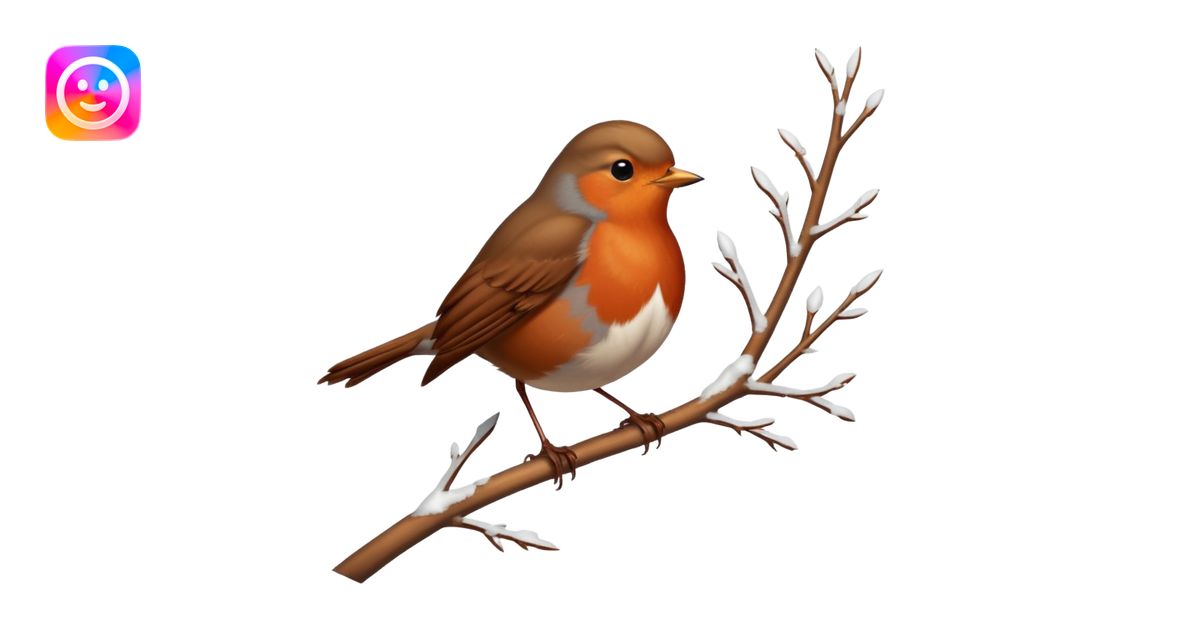 Robin bird with snow emoji emoji | AI Emoji Generator