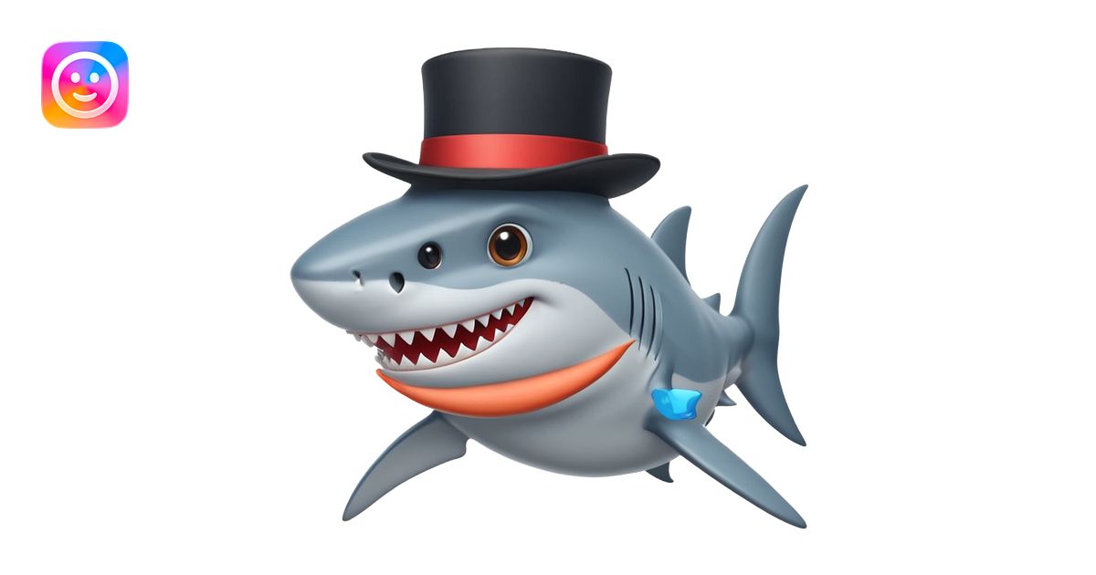 Shark with a top hat emoji | AI Emoji Generator