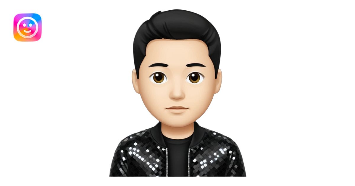Joe Hahn from Linkin Park with black hair, light skin, black sequin ...