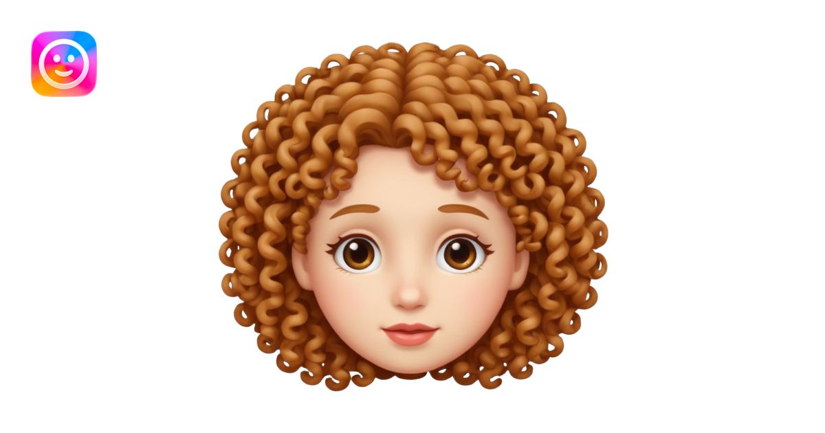 Cute face with a curly hair emoji | AI Emoji Generator