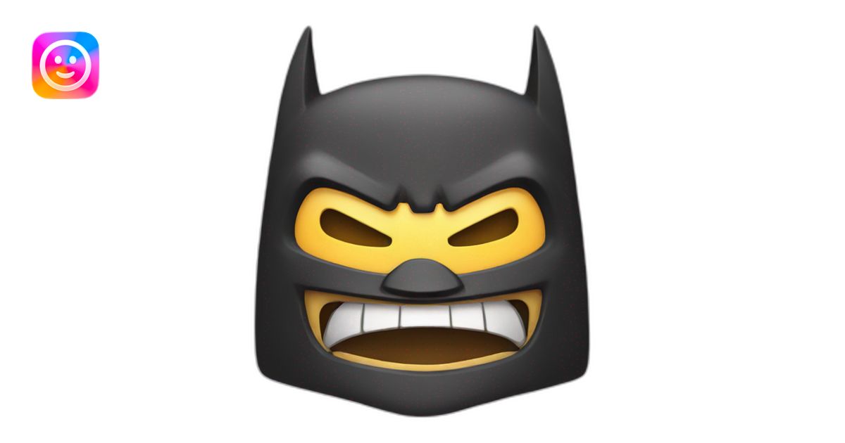 Angry batman smiling emoji | AI Emoji Generator