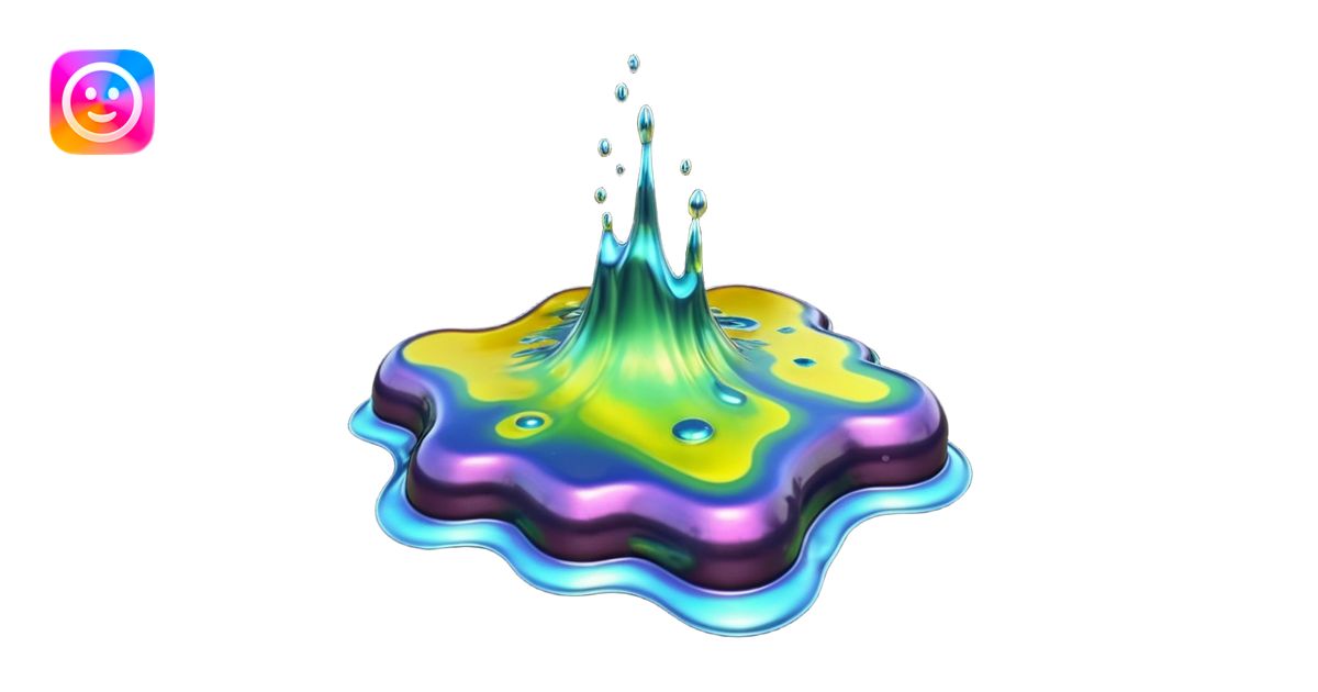 3D render of Oil Slick, toxic waste aesthetic, bubbling liquid ...