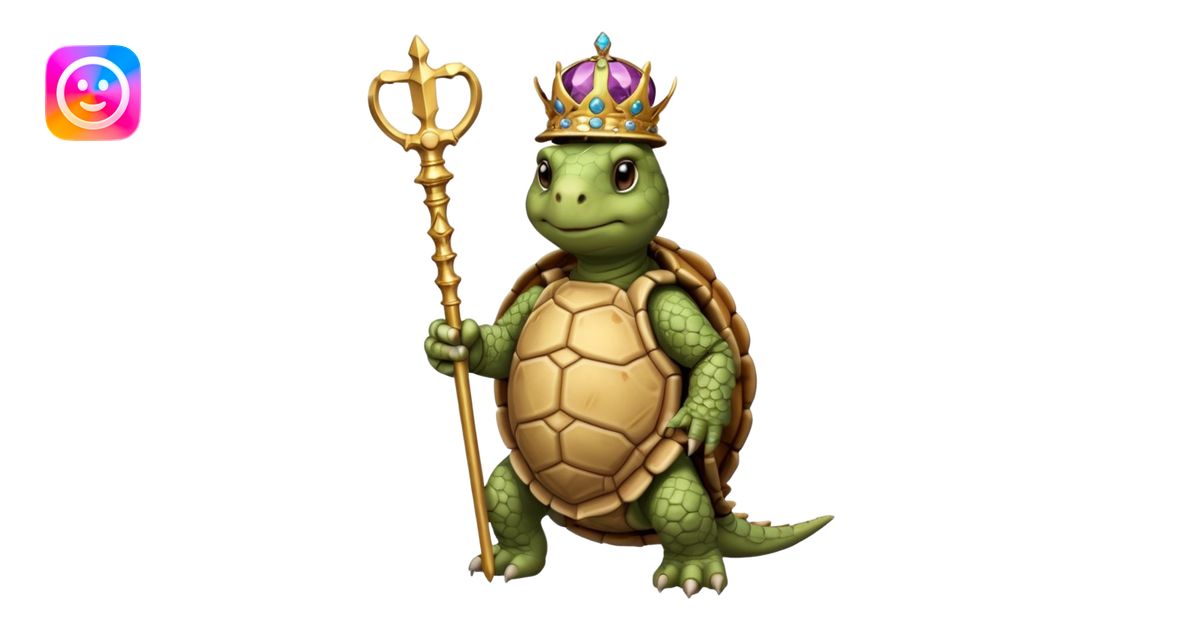 royal staff tortiose with scepter in left hand emoji | AI Emoji Generator