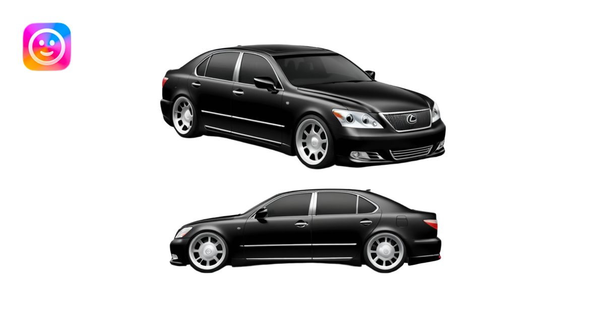 lexus ls430 2006 modified with black paint emoji | AI Emoji Generator