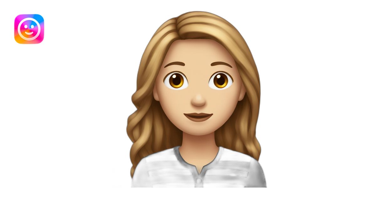 long light brown hair woman black stripy blouse emoji | AI Emoji Generator