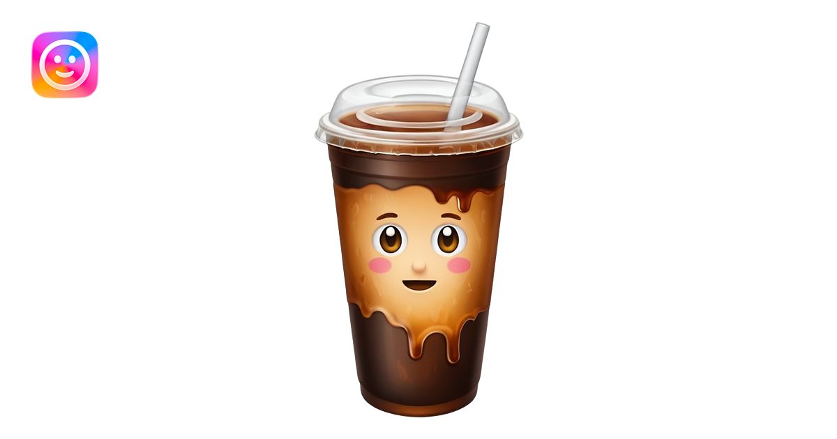iced americano / with takeout cup / without face emoji | AI Emoji Generator