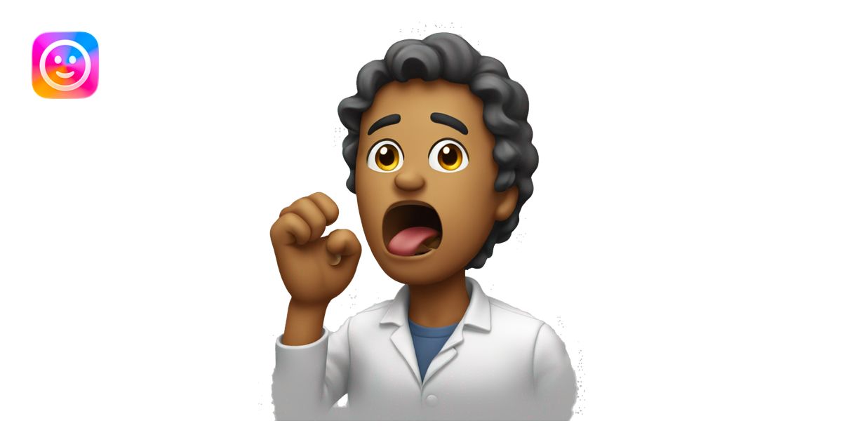 Hard Coughing with hand emoji | AI Emoji Generator