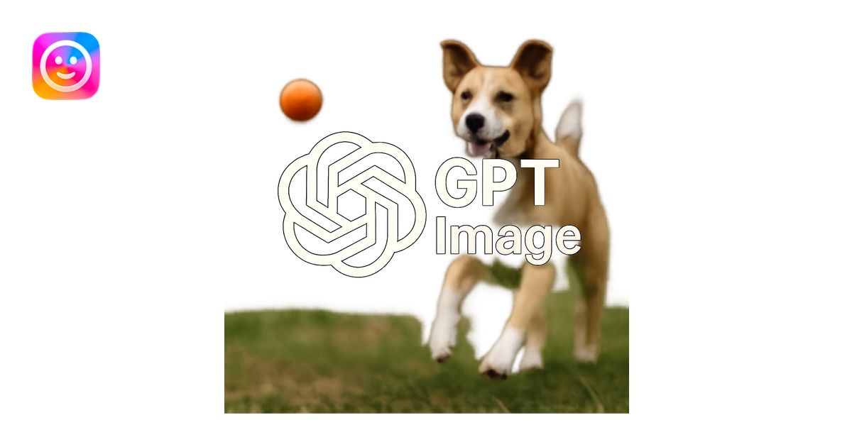 logo of chat gpt with text "GPT Image" on the background of a dog ...