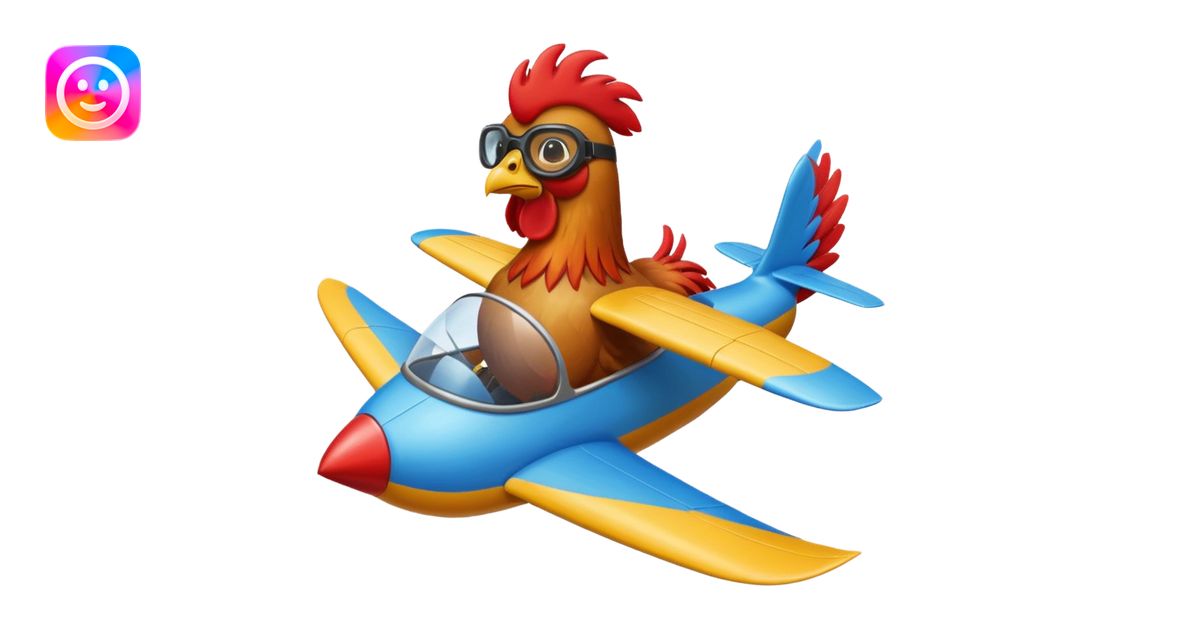 rooster driving glider emoji | AI Emoji Generator