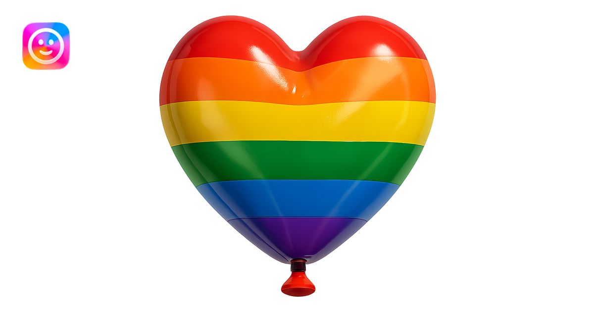 pride heart, shiny and inflated, rainbow colors, playful look 3D ...