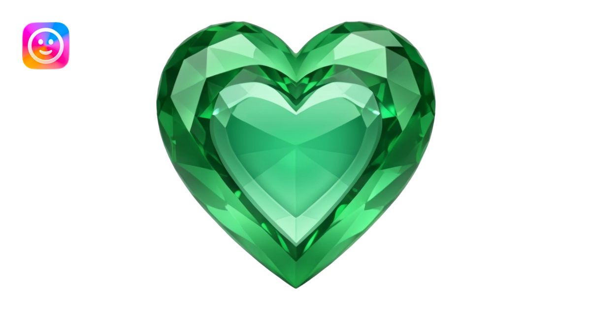 green crystal heart emoji | AI Emoji Generator