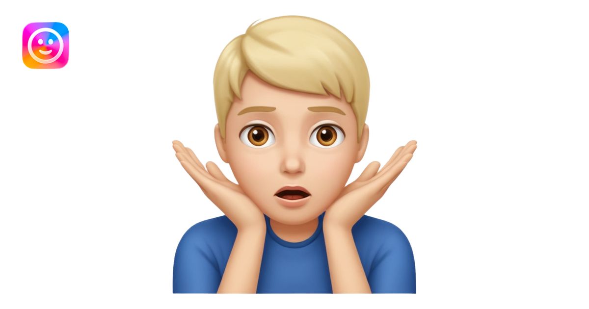 suprised angle, hands on cheeks emoji | AI Emoji Generator